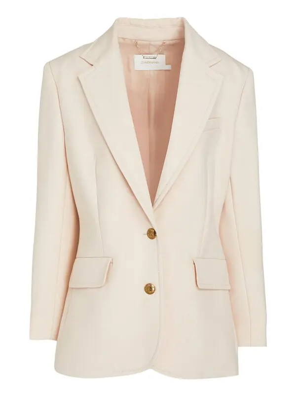 Zimmermann Wool-blend Crepe Blazer - Ecru