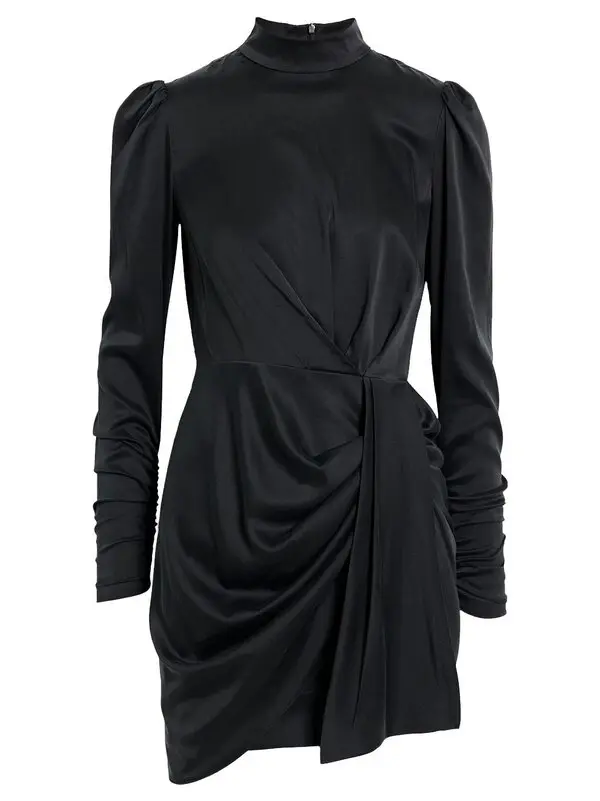 Zimmermann Draped Silk-blend Satin Mini Dress - Black