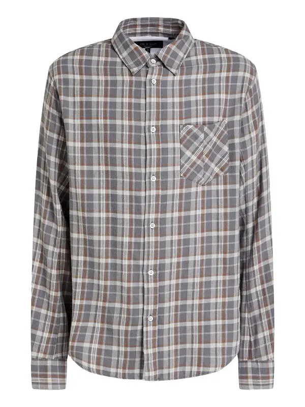Rag & Bone Fit 2 Yokohama Checked Cottonflannel Shirt - Gray