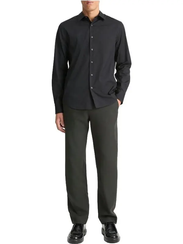 Vince Stretch-cotton Poplin Shirt - Black