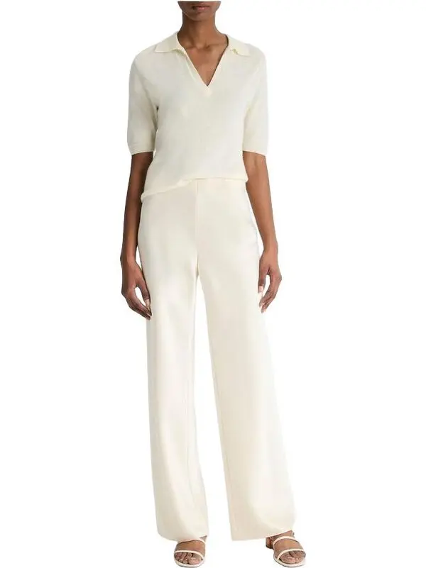 Vince Colette High-rise Fluid Satin Bias Pant - Natural