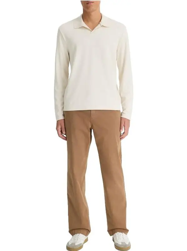 Vince Milano Pima Cotton-blend Johnny-collar Shirt - Neutral / White