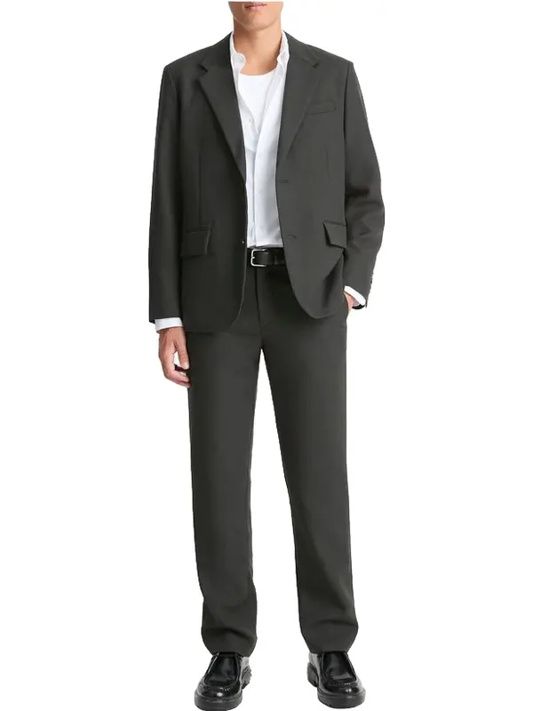 Vince Italian Virgin Wool Single-breasted Blazer - Black