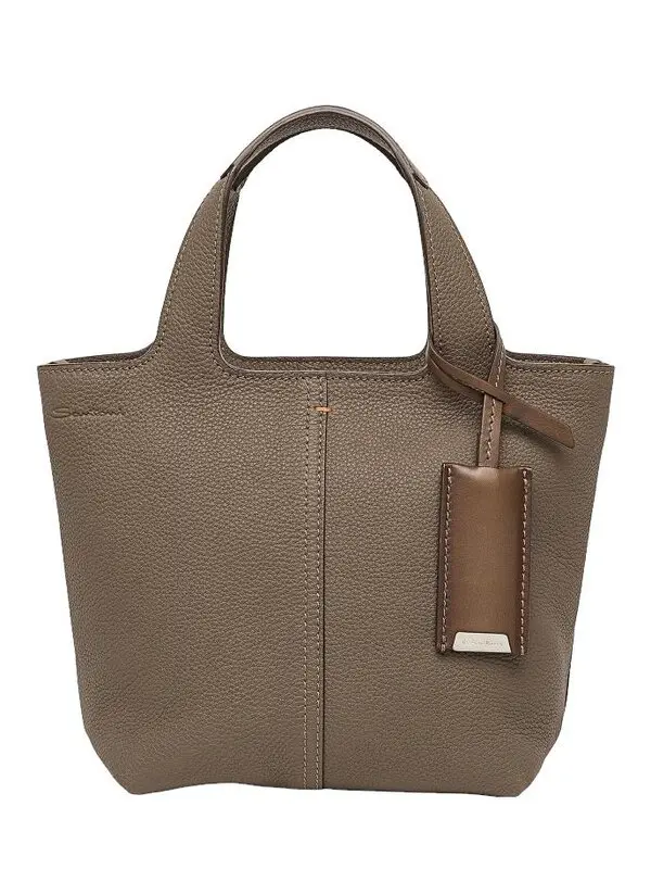 Santoni Mini Chapelier Leather Bag - Beige
