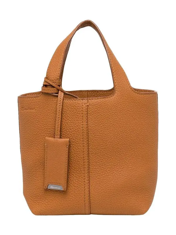 Santoni Mini Chapelier Leather Bag - Light Brown