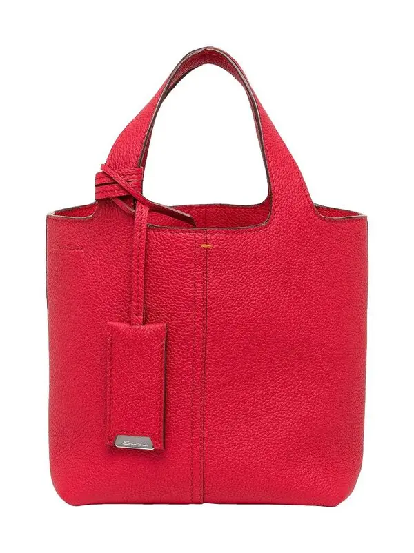 Santoni Mini Chapelier Leather Bag - Red
