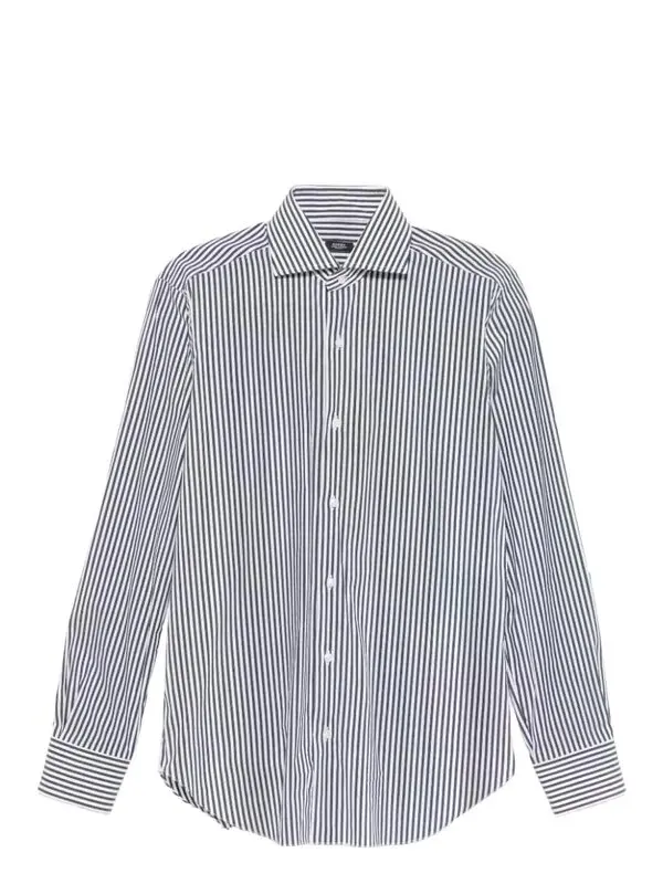 BARBA NAPOLI Striped Shirt - Black