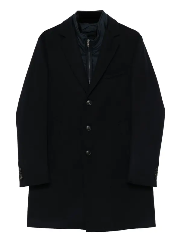 BARBA NAPOLI Felted Virgin Wool-cashmere Blend Coat - Blue
