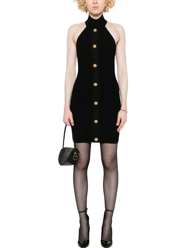 Balmain Halterneck Mini Dress - Black