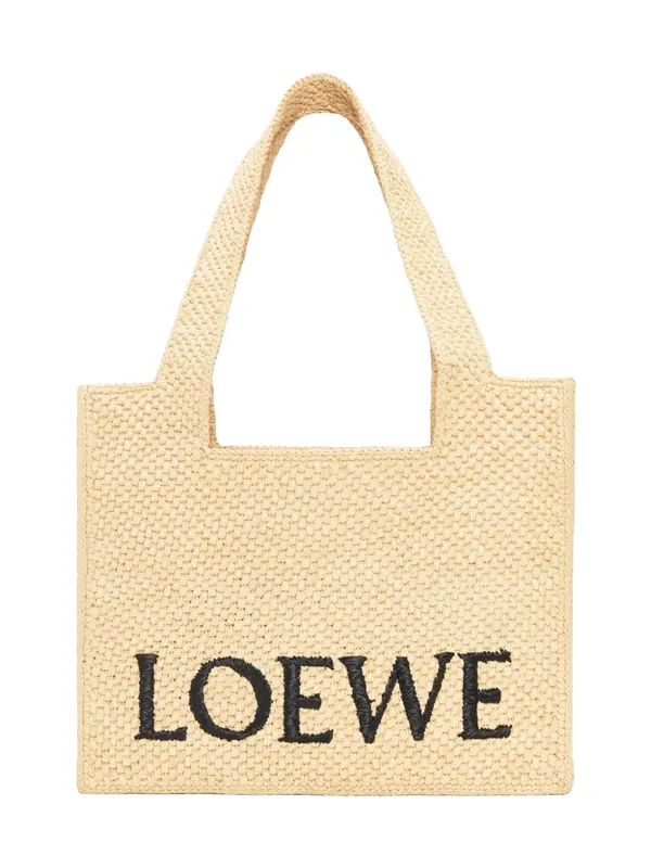 Loewe Font Raffia Tote - Neutrals