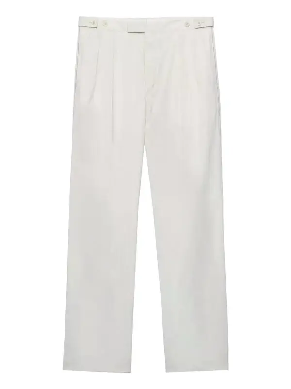 Prada Wide-leg Cotton Trousers - Neutrals