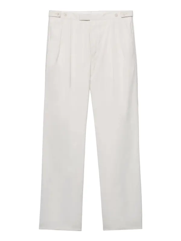 Prada Wide-leg Cotton Trousers - White