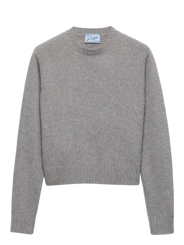 Prada Ribbed Knit Cashmere Jumper - Grey