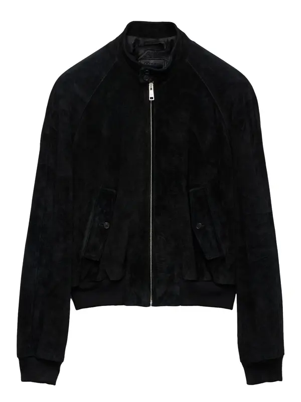 Prada Suede Bomber Jacket - Black
