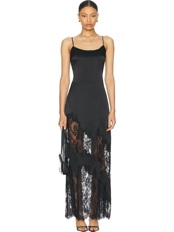 L'Agence Silvana Lace Gown - Black