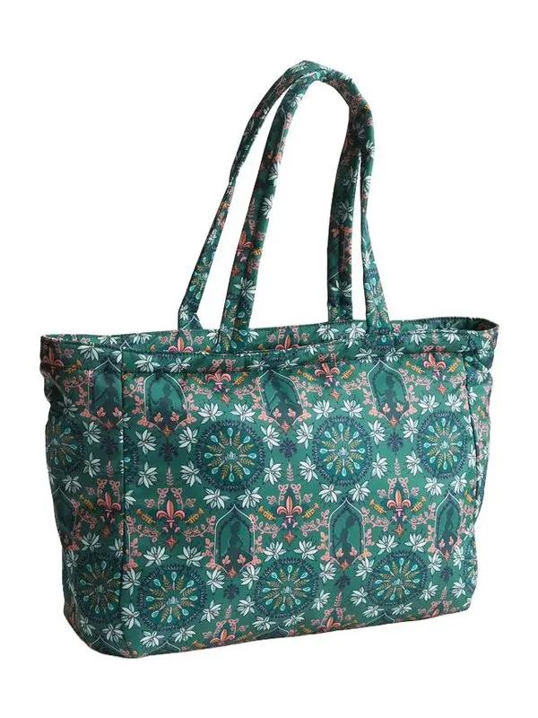 VERA BRADLEY Disney Tiana Silhouette Medallion Hathaway Tote Bag - Green