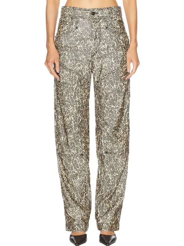Isabel Marant Emmy Baggy Jeans - Leopard