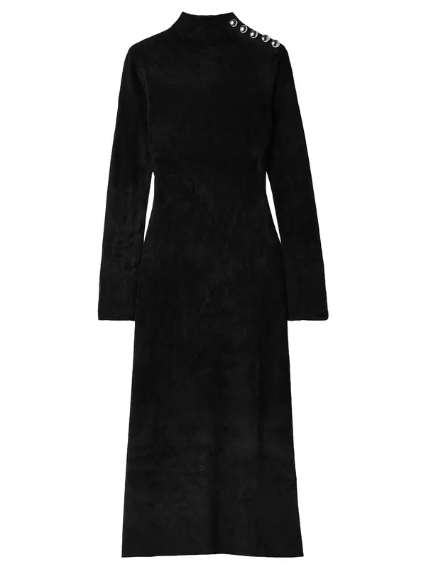 Proenza Schouler White Label Pointelle-knit Chenille Midi Dress - Black