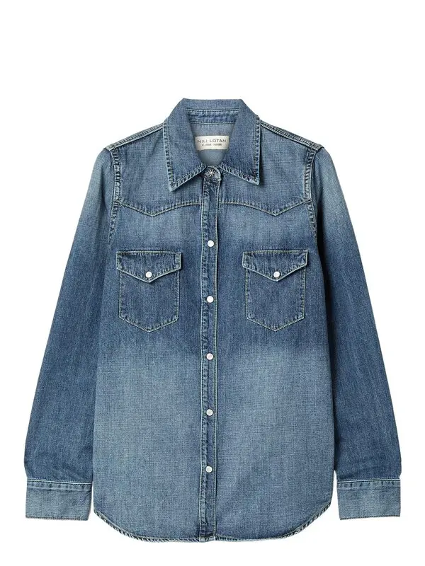 NILI LOTAN Travis Denim Shirt - Blue