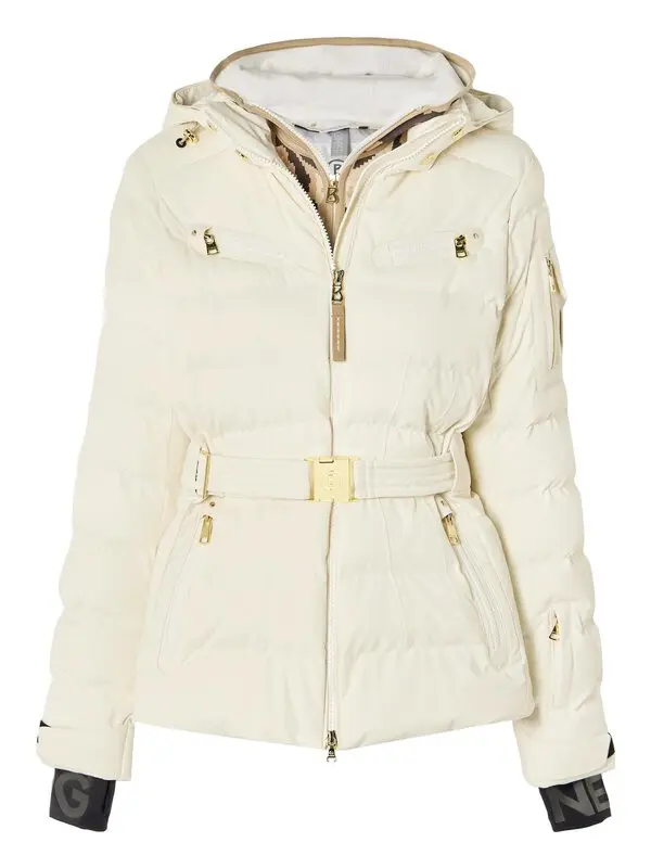 Bogner Ellya Layered Belted Quilted Ski Jacket - Cream