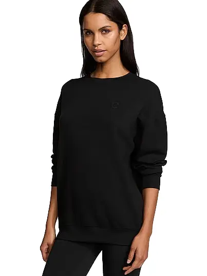 Victoria's Secret Brushed Modal Fleece Crewneck - Black