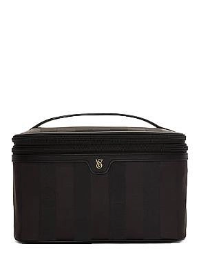 Victoria's Secret Express Train Case With Striped Pattern - Black