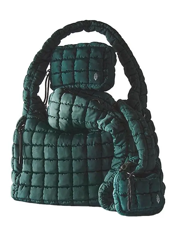 Free People Quilted Carryall Bag - Evergreen