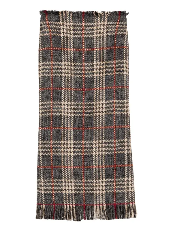 Giuseppe Di Morabito Tartan-print Midi Skirt - Blue