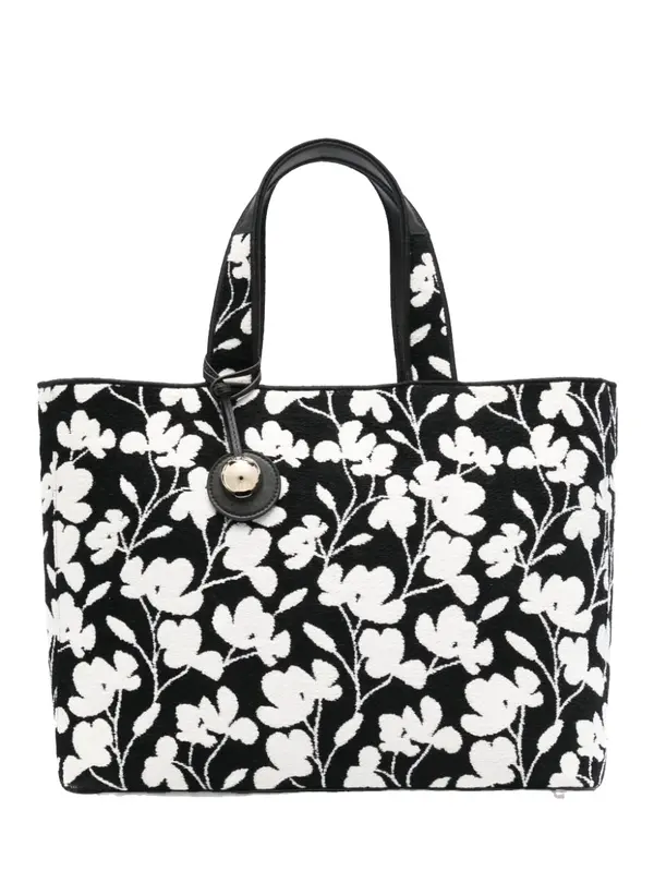 Furla Floral Jacquard Tote Bag - Black