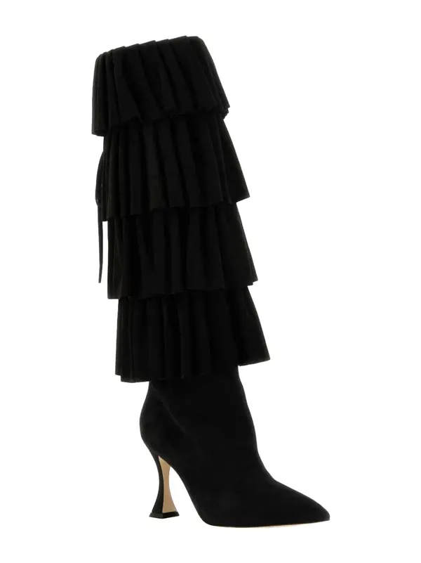 Manolo Blahnik 90mm Miralone Boots - Black