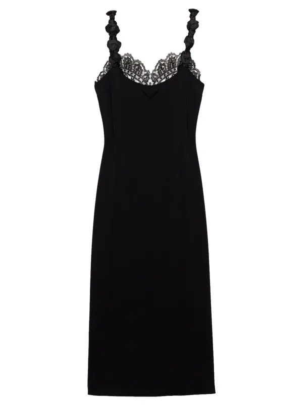 Prada Interlock Crêpe Midi Dress - Black