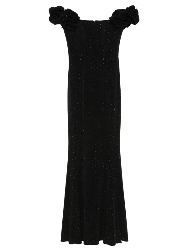 NISSA Embellished Maxi Dress - Black
