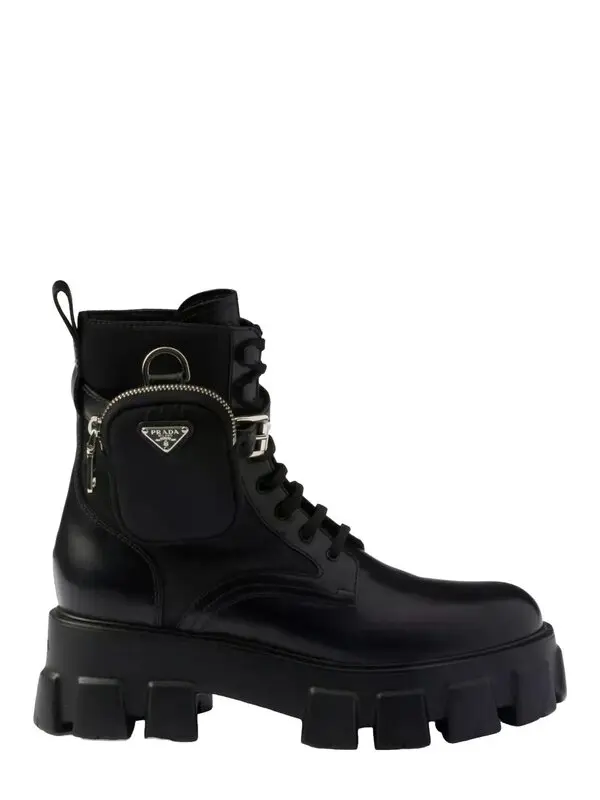 Prada Monolith Ankle Boots - Black