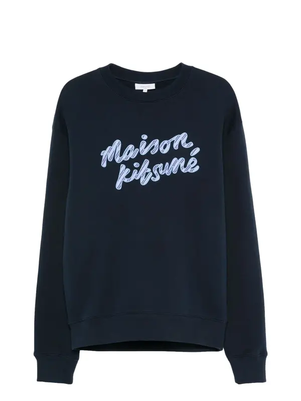 Maison Kitsuné Logo-embroidered Sweatshirt - Blue