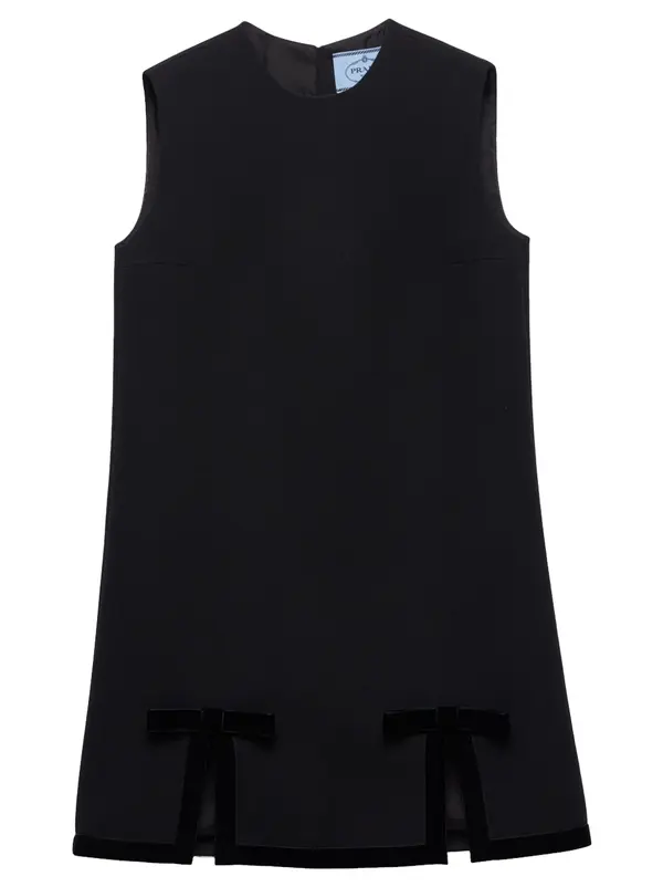 Prada Bow-detail Mini Dress - Black