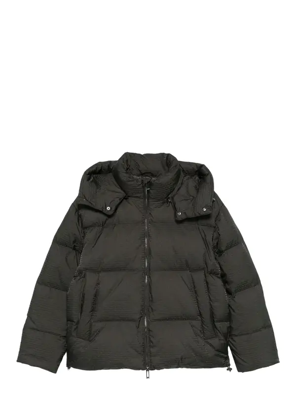 Emporio Armani Logo-lettering Hooded Down Jacket - Green