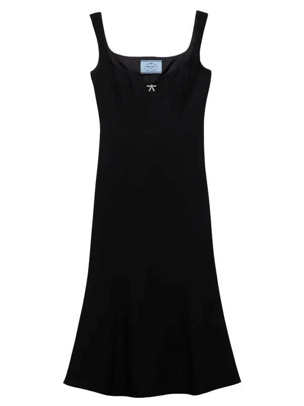 Prada Cady Midi Dress - Black