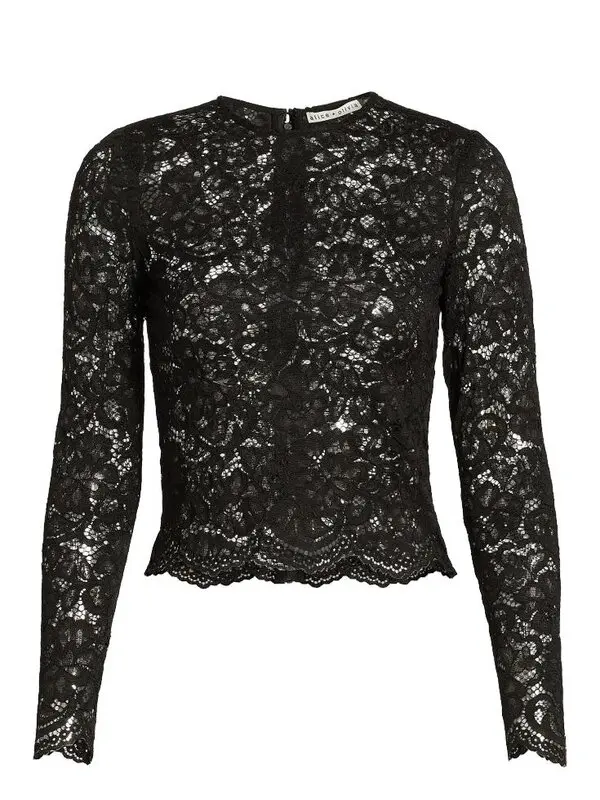 Alice + Olivia Delaina Lace Top - Black