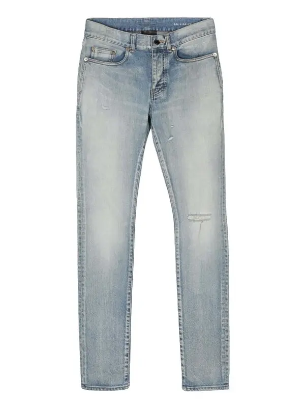 Saint Laurent Skinny 5 Pocket Low Denim Jeans - Santa Monica Blue
