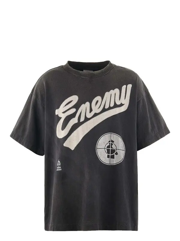SAINT MICHAEL X Public Enemy Short Sleeve Tee Shirt - Black