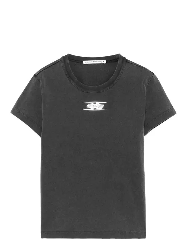 Alexander Wang Blade Logo Shrunken Tee - Washed Cedar