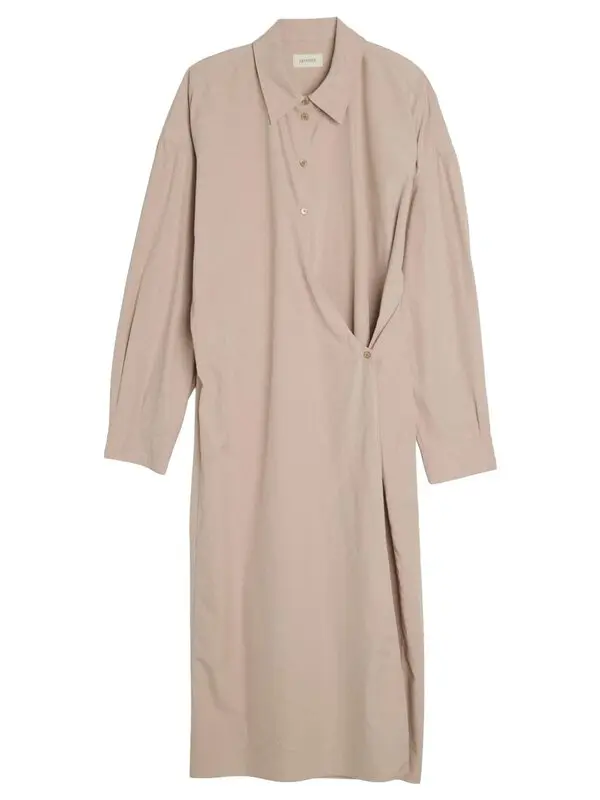 LEMAIRE Classic-collar Wrap Midi Dress - Neutrals