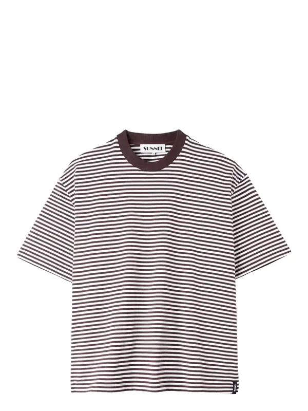 Sunnei Striped Cotton T-shirt - White
