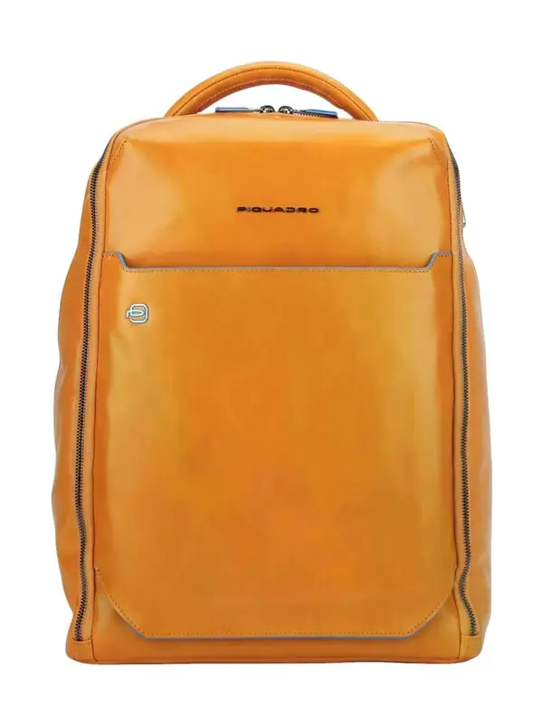 PIQUADRO Leather Backpack - Yellow