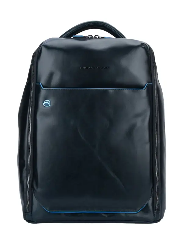 PIQUADRO Leather Backpack - Blue