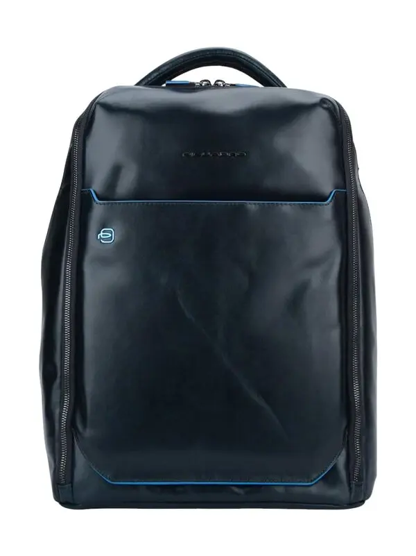 PIQUADRO Leather Backpack - Blue