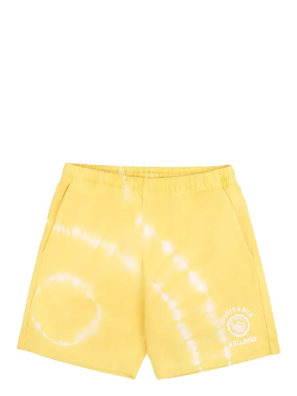SPORTY & RICH Emblem Cotton Track Shorts - Yellow