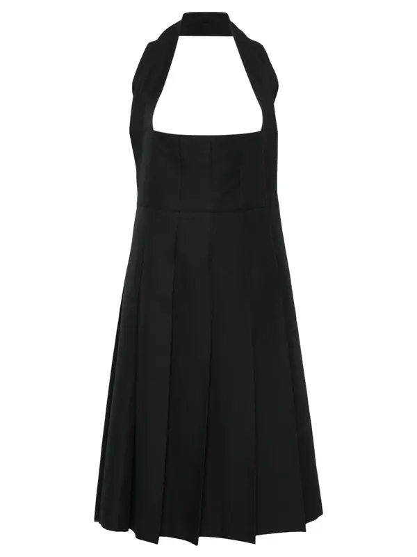 Comme Des Garçons Pleated Midi Dress - Black