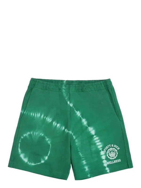 SPORTY & RICH Emblem Cotton Track Shorts - Green