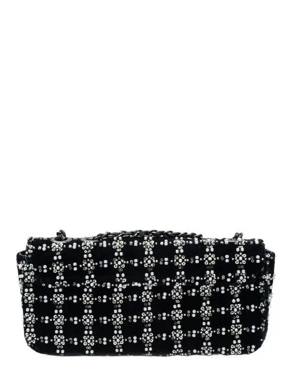 ISLA Anne Beaded Velvet Shoulder Bag - Black